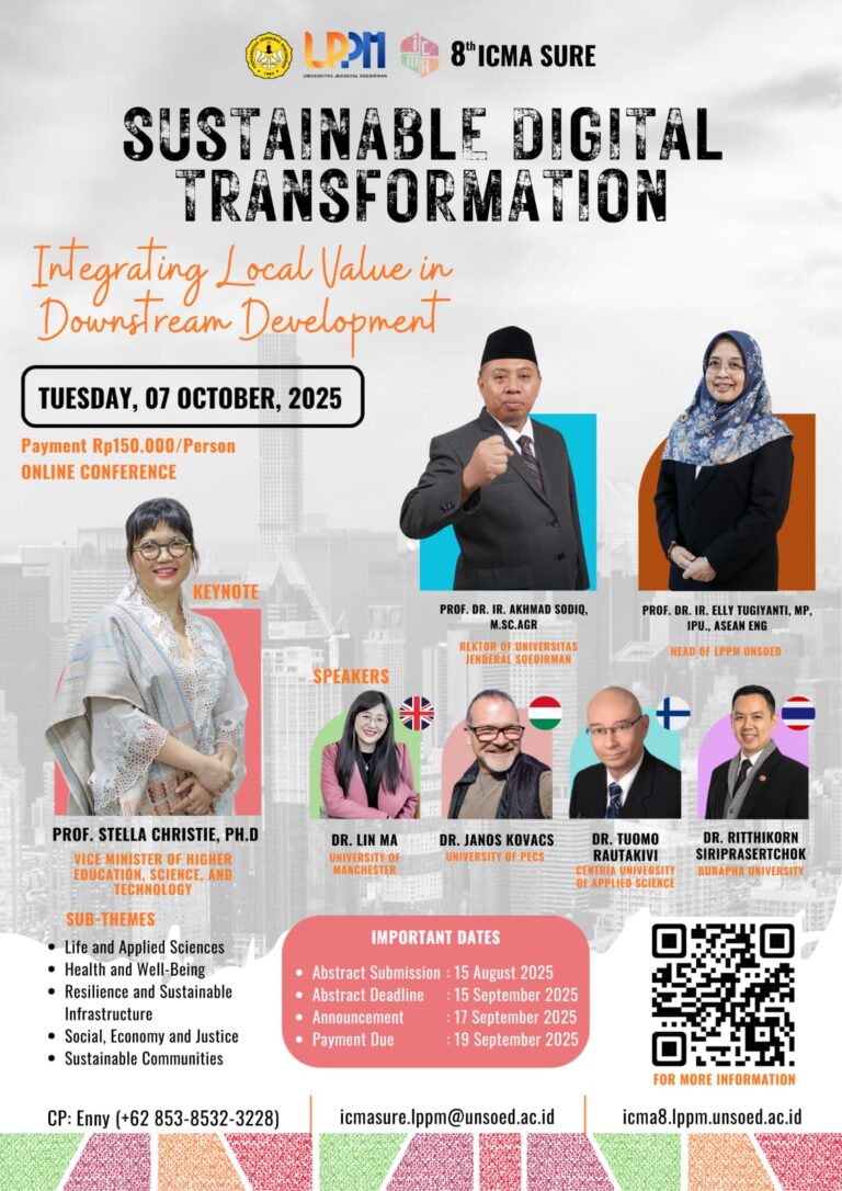 Undangan Seminar Internasional LPPM Unsoed akan Menghadirkan Keynote ...